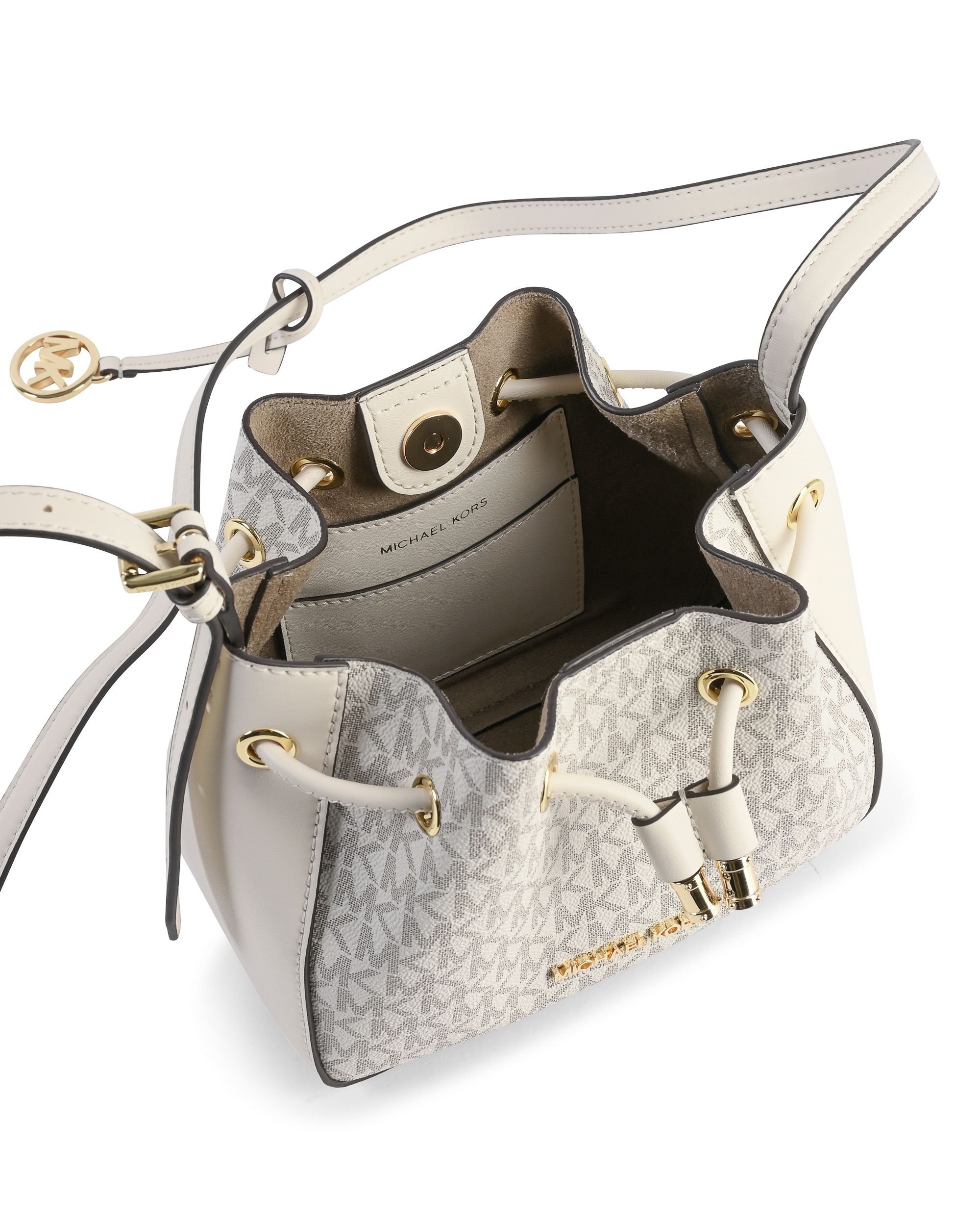 Michael Kors Small Bucket Messenger Bag 35F2G8PM1B LT CREAM MULTI | Buy2Bee